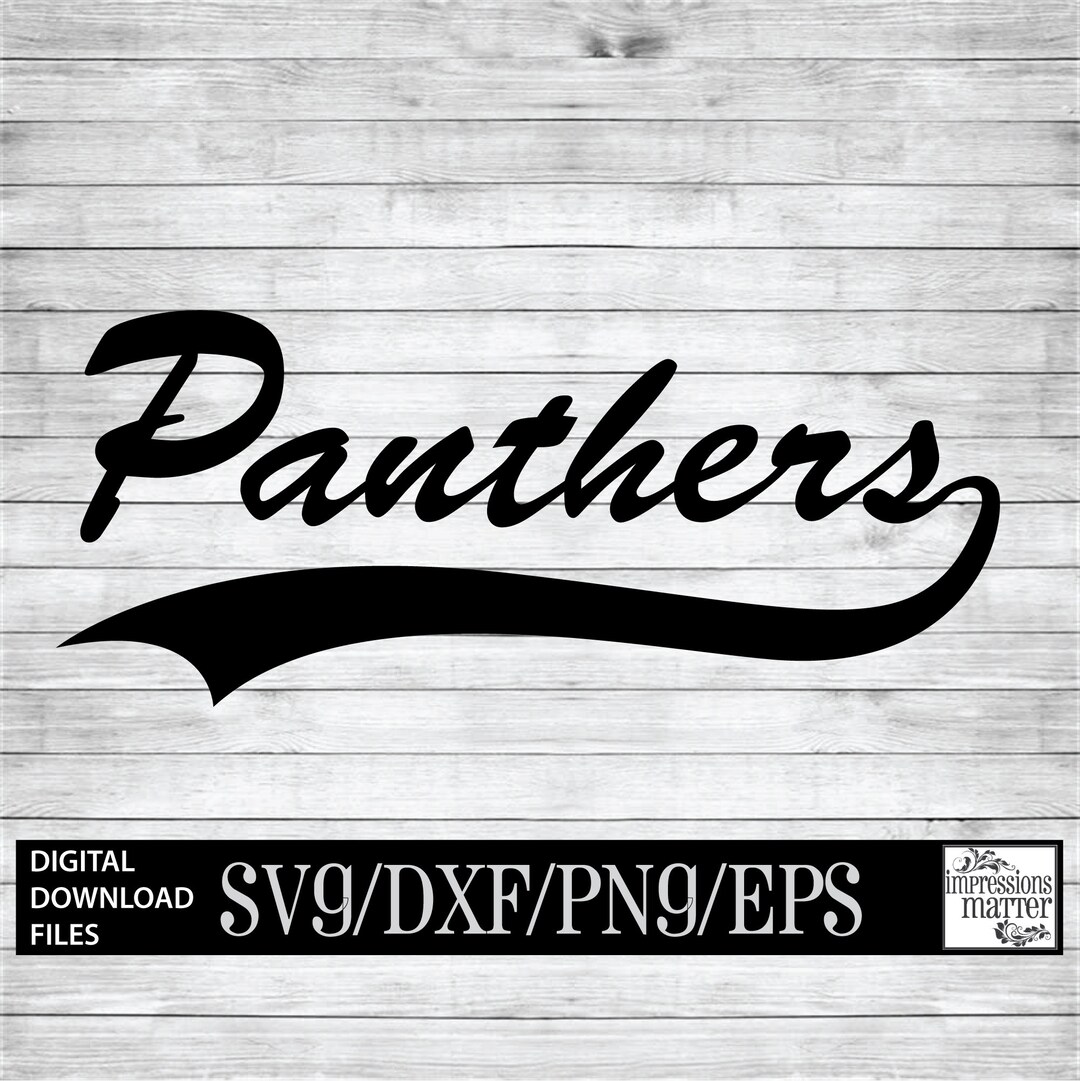 Panthers Script - Digital Art File - SVG and DXF File for Cricut ...
