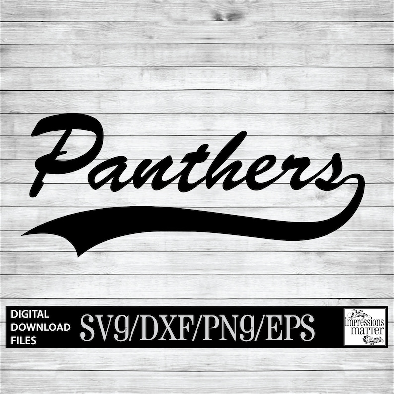 Panthers Script Digital Art File SVG and DXF File for | Etsy