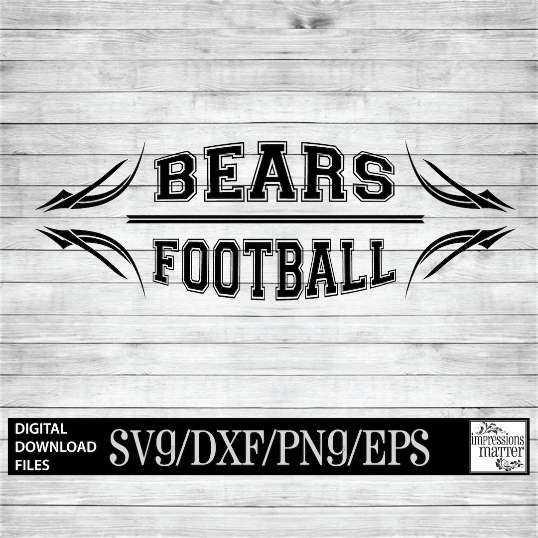 Bears Football Logo SVG DXF: Mascot Team Digital File (digital Download ...