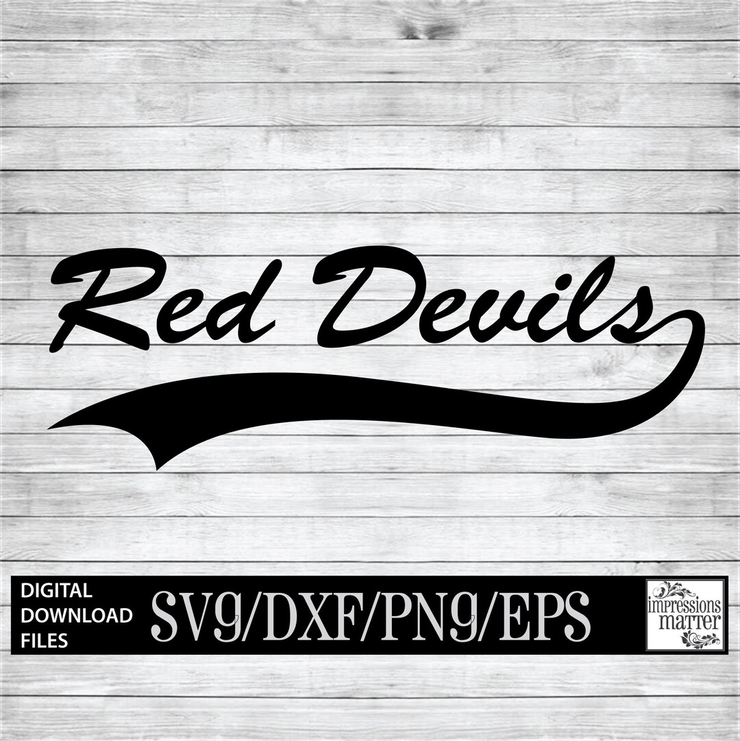 Red Devils Script - Digital Art File - SVG and DXF File for Cricut & Silhouette - Red Devil ...