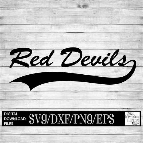Red Devils Football Svg File - Etsy