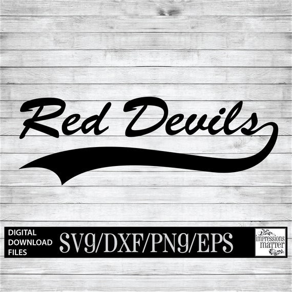 Red Devils Script Digital Art File SVG and DXF File for | Etsy Canada