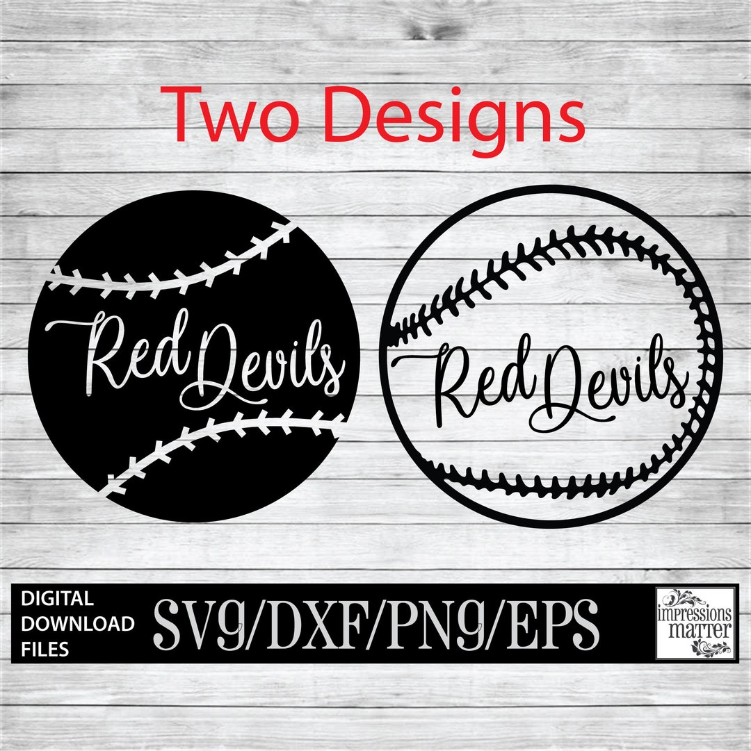 Red Devils Baseball and Softball - Digital Art File SVG and DXF File ...