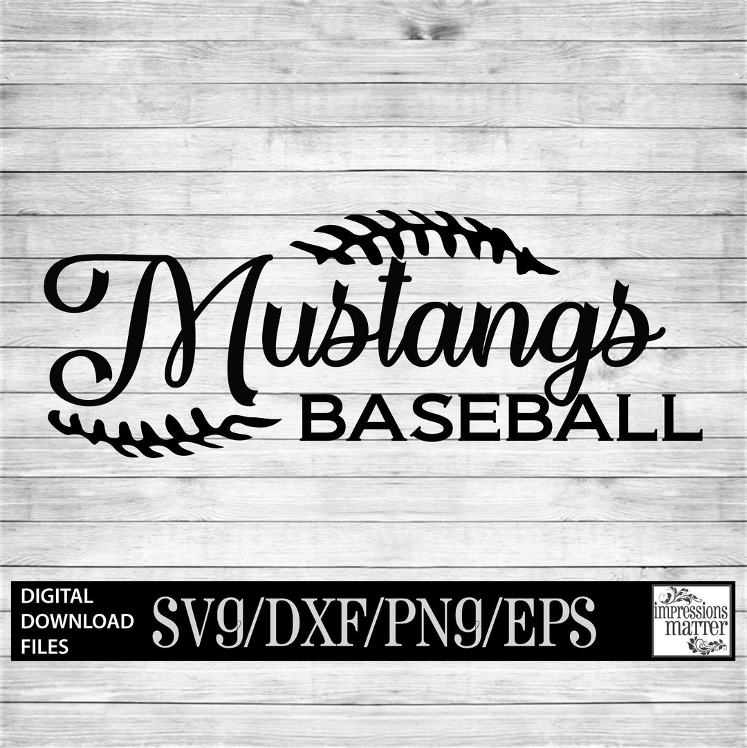 Mustangs Baseball Logo SVG DXF: Team Mascot Digital File (digital ...
