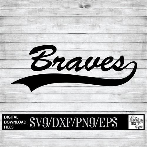 Braves Script Digital Art File SVG and DXF File for Cricut - Etsy
