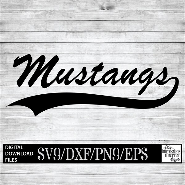 Mustang Script Vector - Etsy