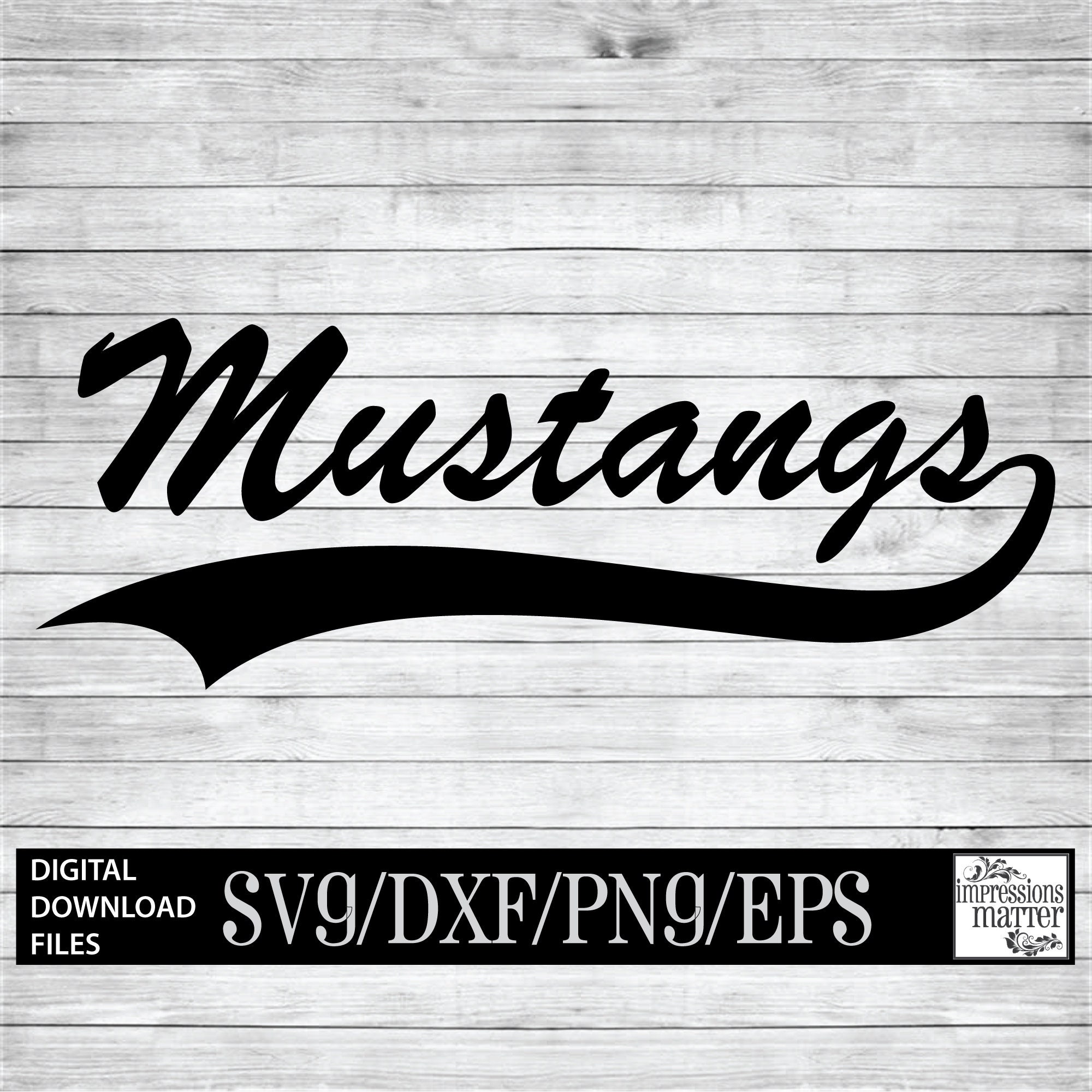 Mustangs Script Digital Art File SVG and DXF File for - Etsy UK