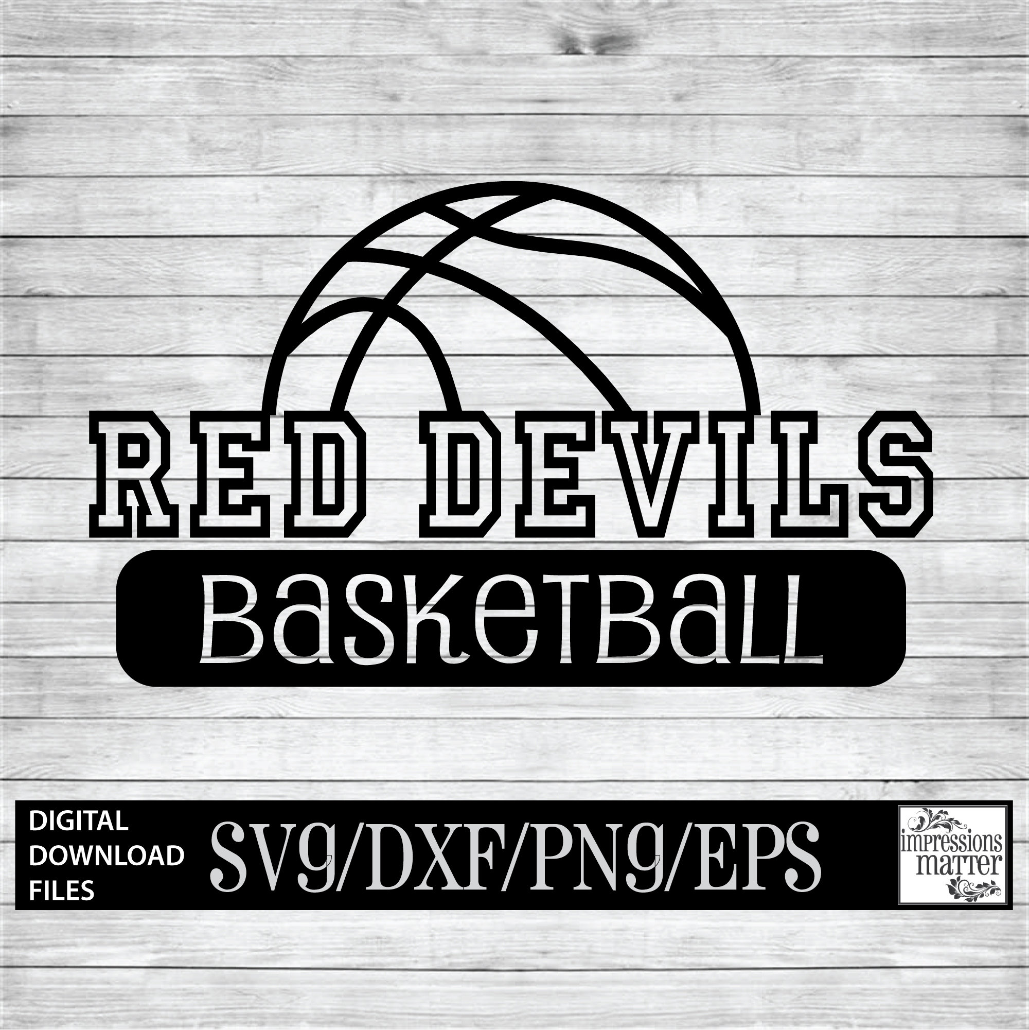 Red Devils Basketball Digital Art File SVG and DXF File - Etsy
