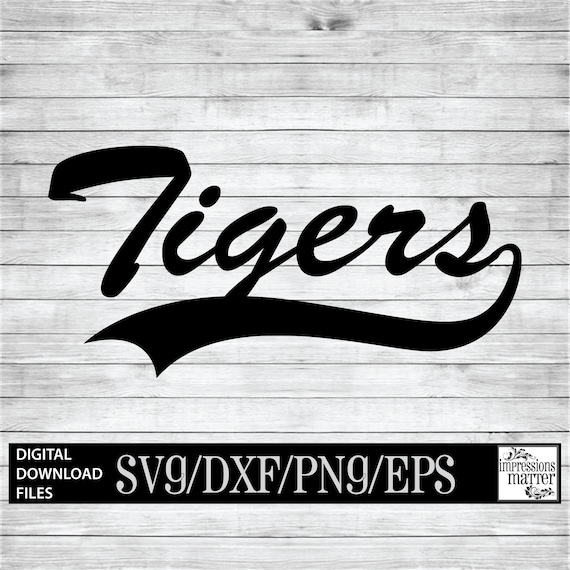 Tigers Script Digital Art File SVG and DXF File for Cricut | Etsy