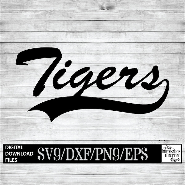 Tigers Script Svg - Etsy