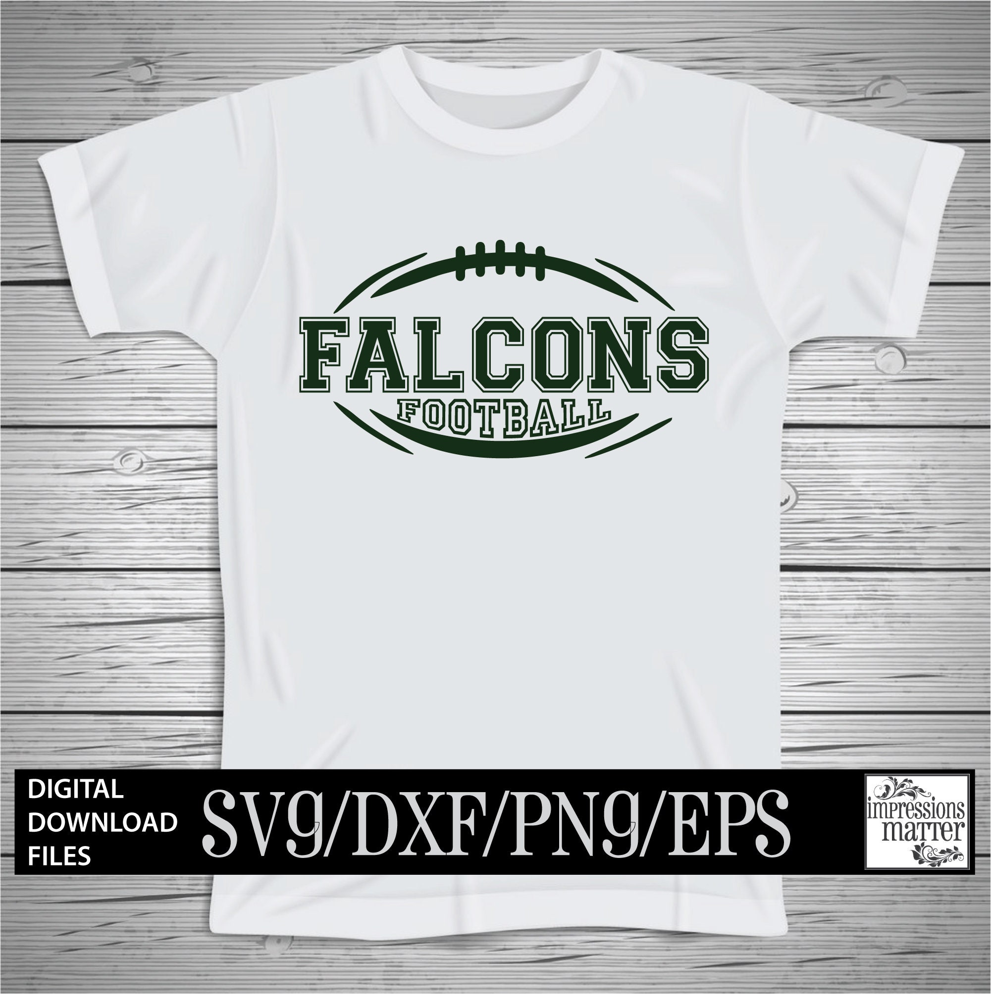 Falcons Football - Digital Art File - SVG and DXF File for Cricut ...