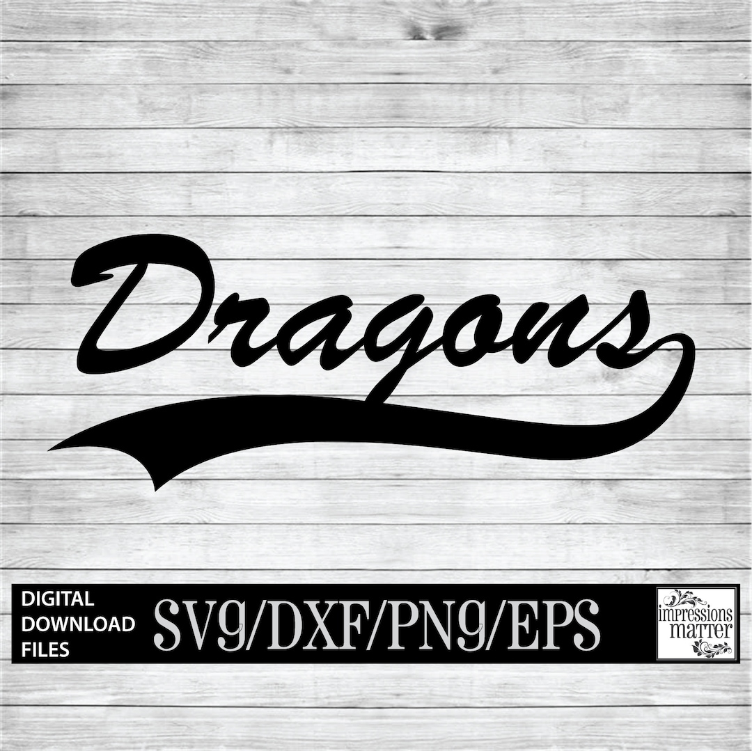 Dragons Script - Digital Art File - SVG and DXF File for Cricut ...