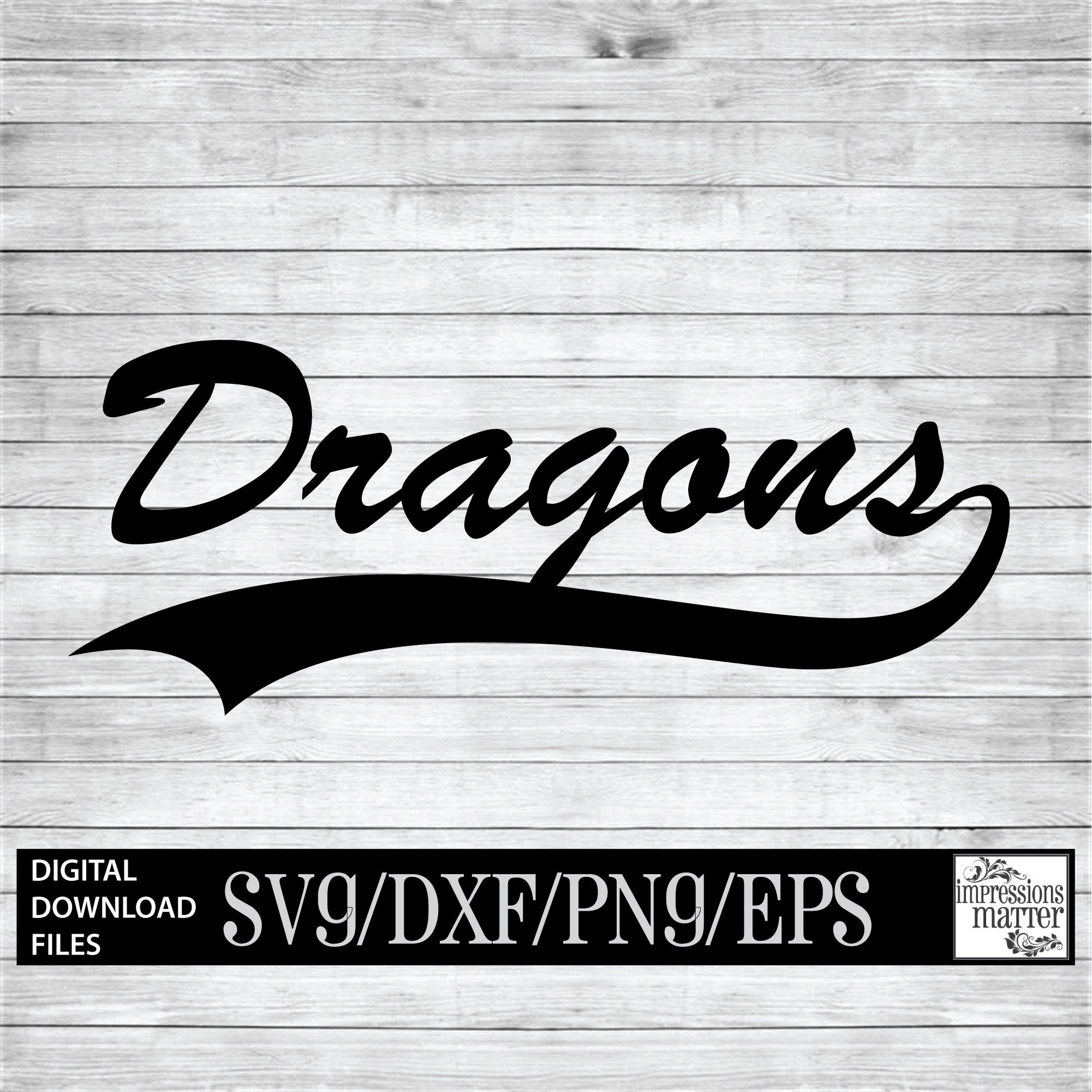 Dragons Script Digital Art File SVG and DXF File for | Etsy