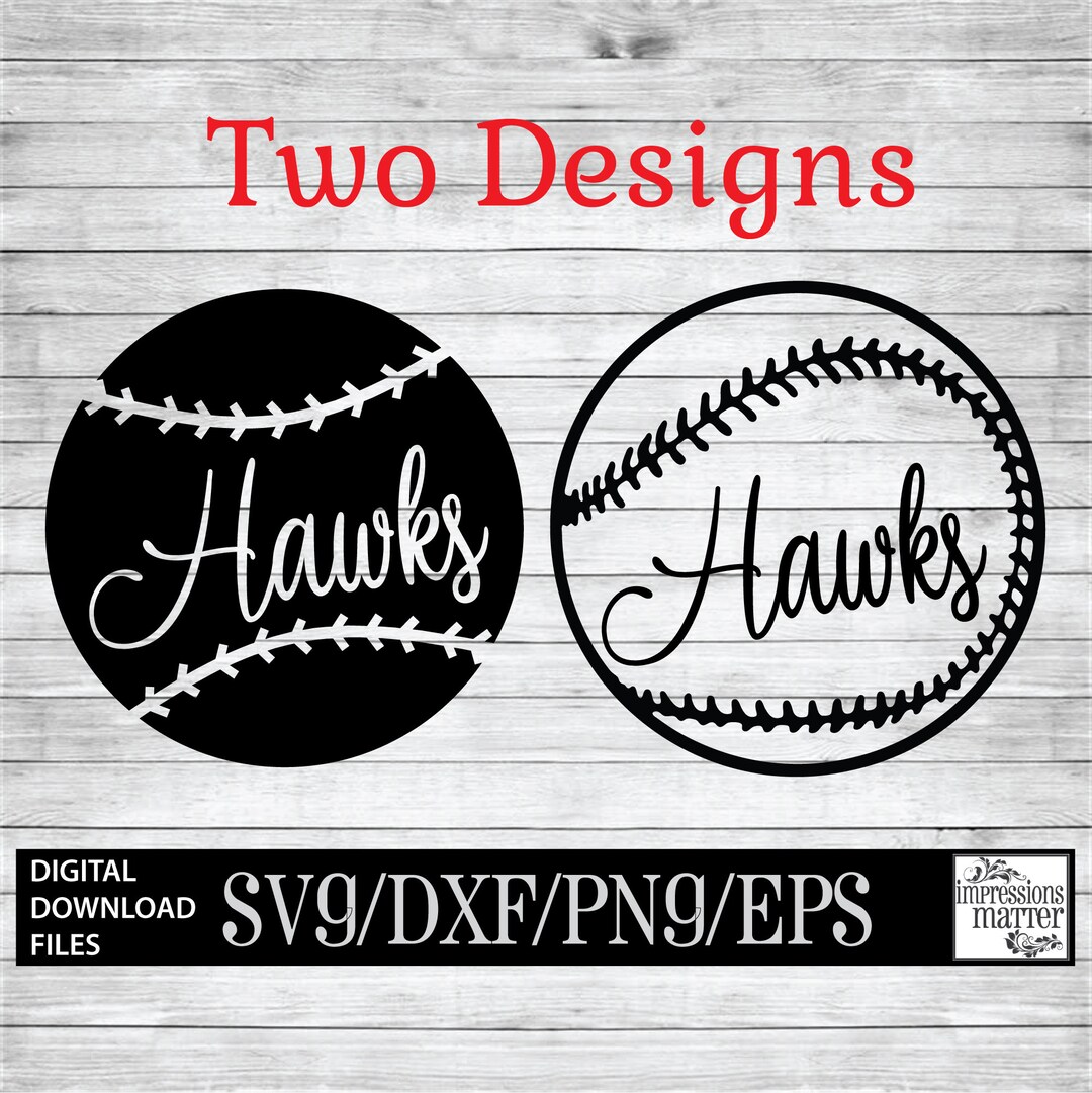 Hawks Baseball Softball Logo: SVG DXF Digital Files (digital Download ...