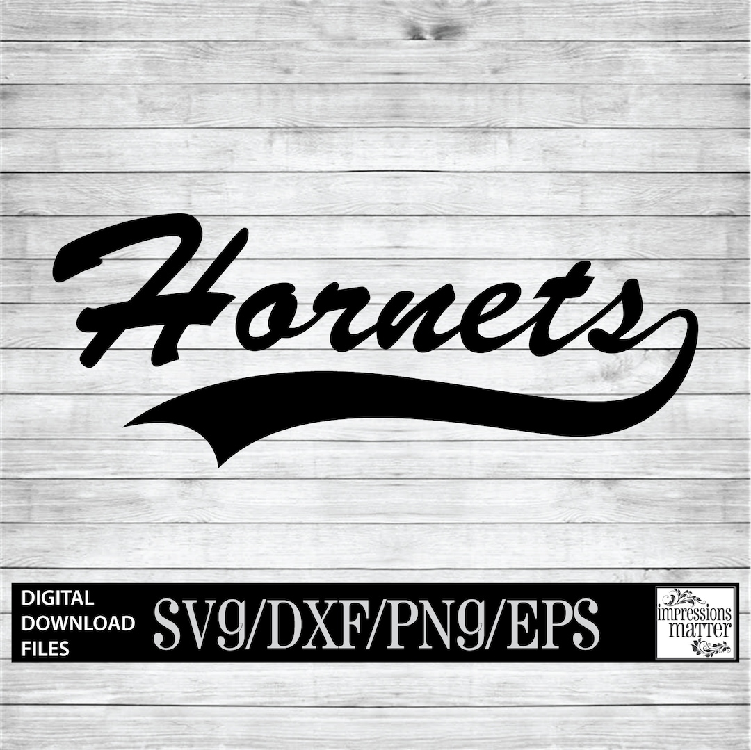 Hornets Script - Digital Art File - SVG and DXF File for Cricut ...