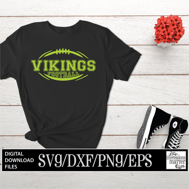 Vikings Football SVG: Team Logo Mascot, Cricut & Silhouette (digital ...