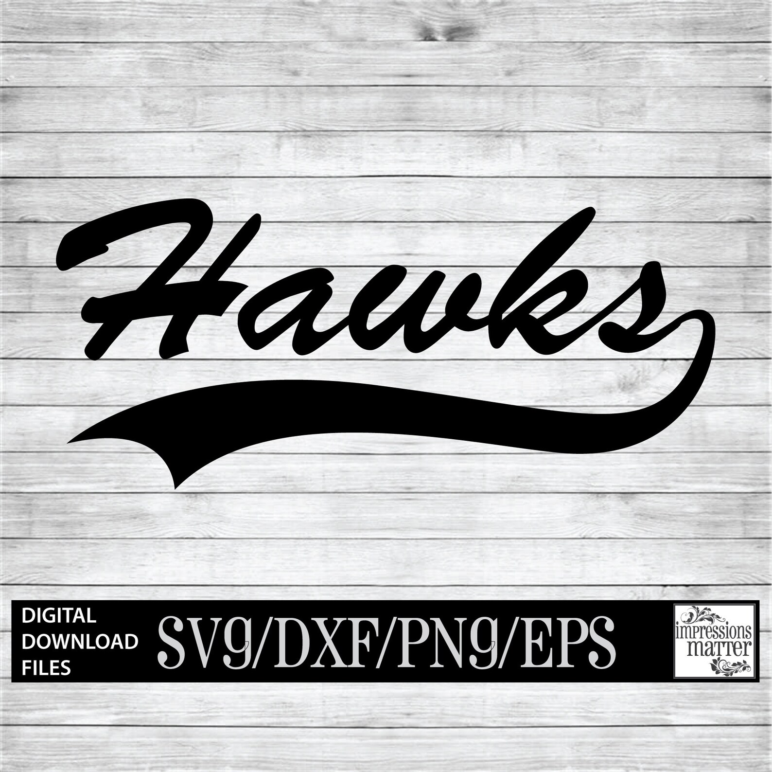 Hawks Script Digital Art File SVG and DXF File for Cricut - Etsy