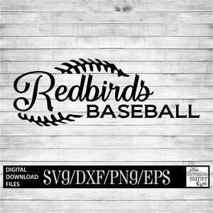 Redbirds Baseball - Digital Art File - SVG and DXF File for Cricut ...