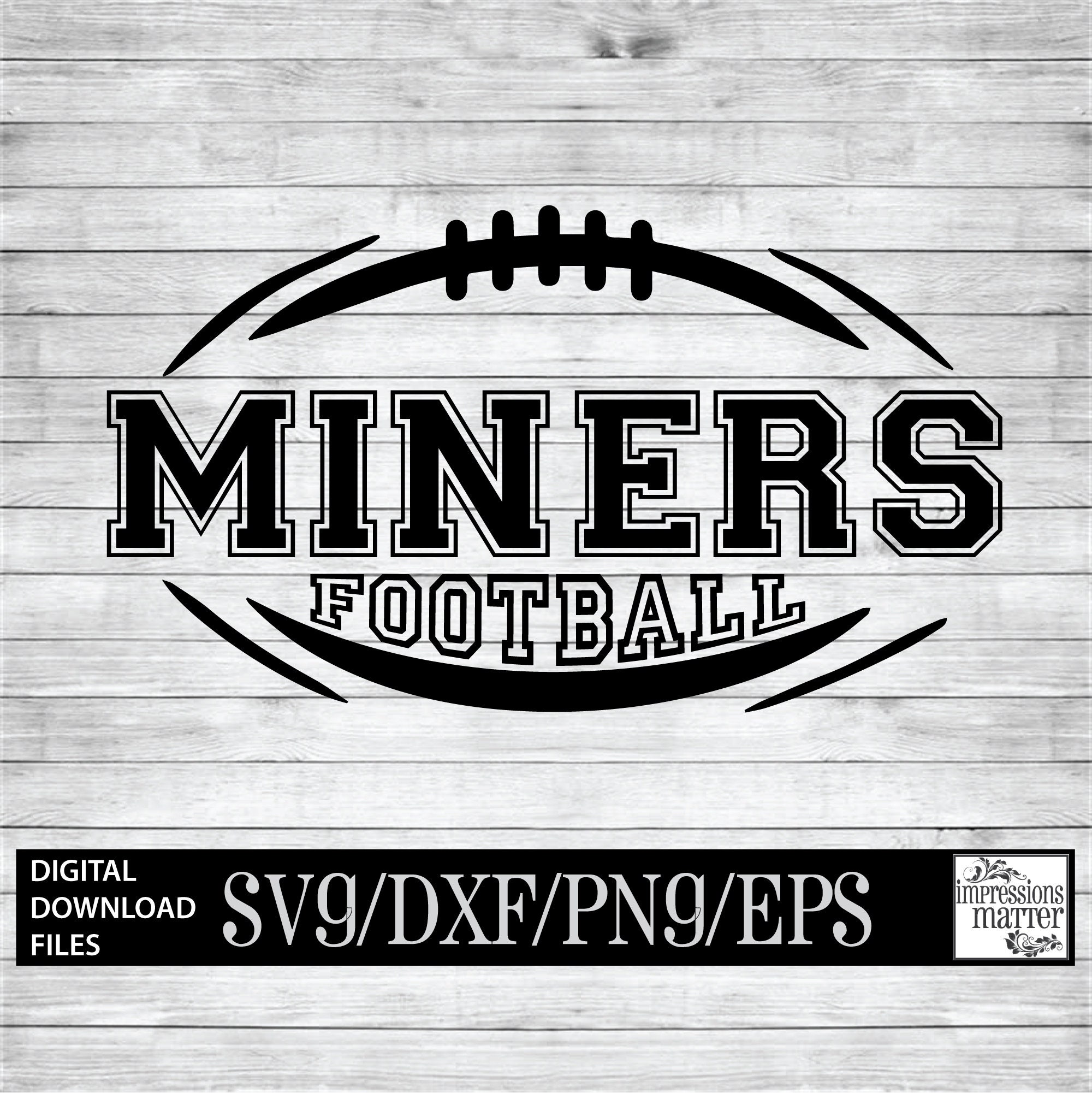 Miners Football Logo SVG DXF: Team Mascot Digital File (digital ...