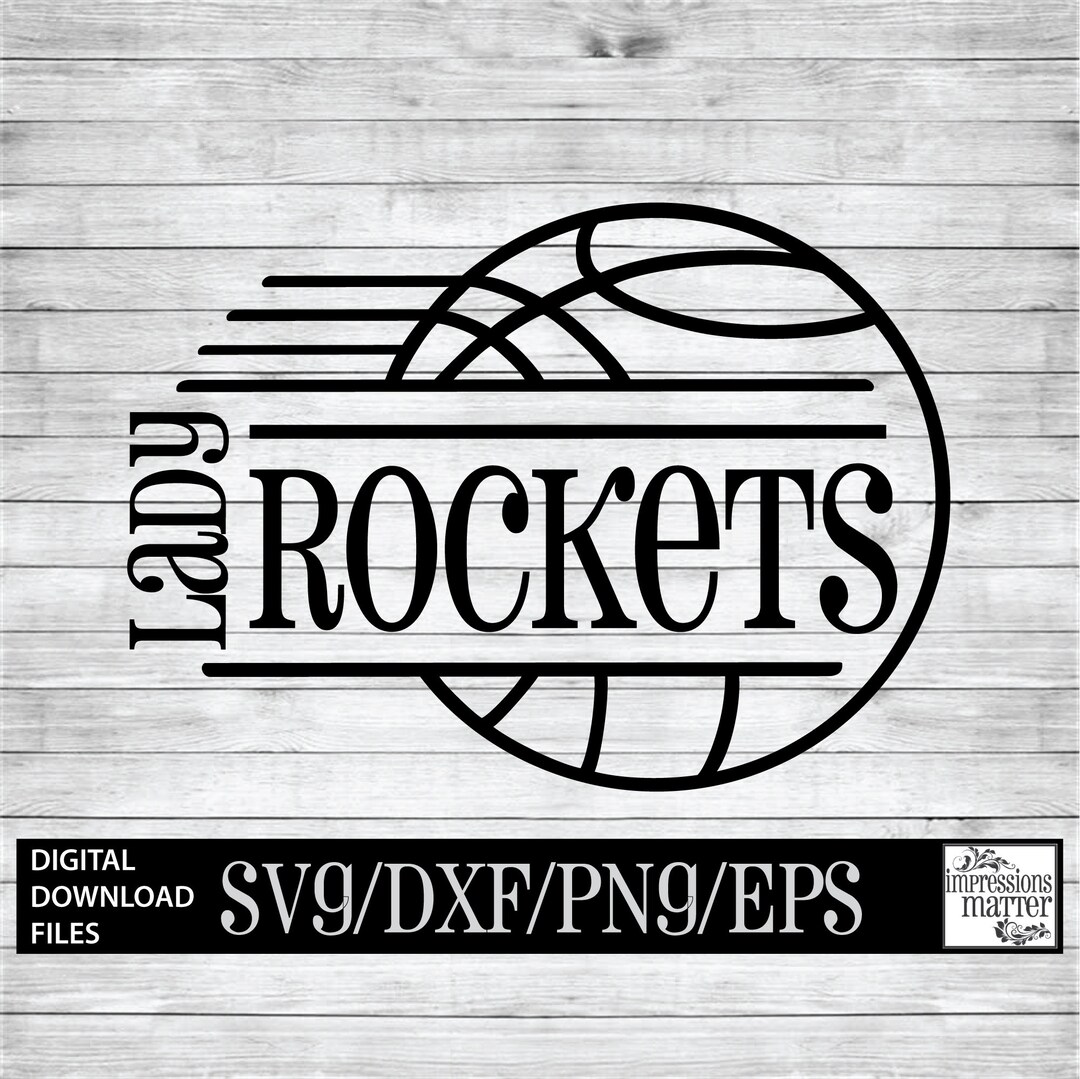Lady Rockets Basketball - Digital Art File - SVG and DXF File for ...