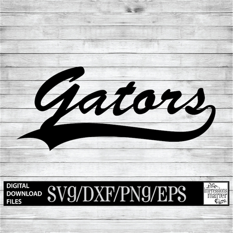 Gators Script Digital Art File SVG and DXF File for Cricut - Etsy