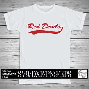 Red Devils Script - Digital Art File - SVG and DXF File for Cricut ...