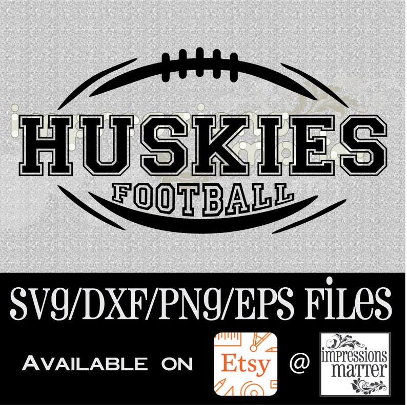 Huskies Football Logo SVG DXF: Mascot Team Digital Art (digital ...