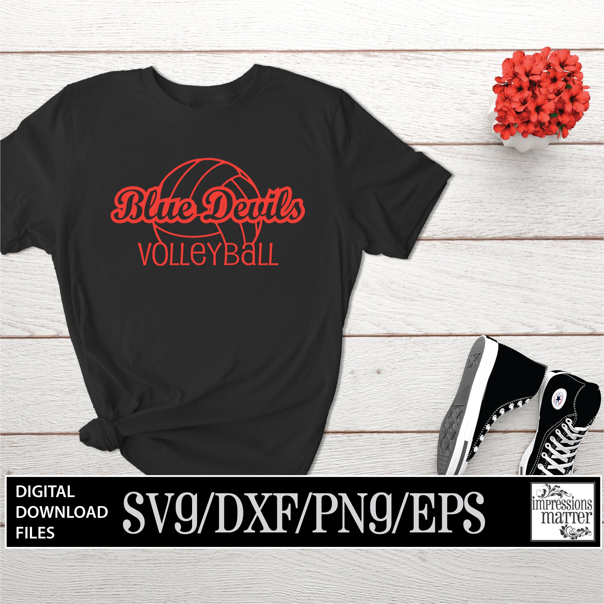 Blue Devils Volleyball Digital Art File SVG and DXF File - Etsy
