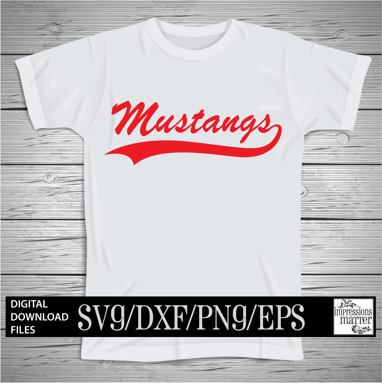 Mustangs Script Digital Art File SVG and DXF File for - Etsy