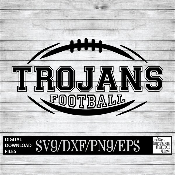 Trojans Football Svg - Etsy