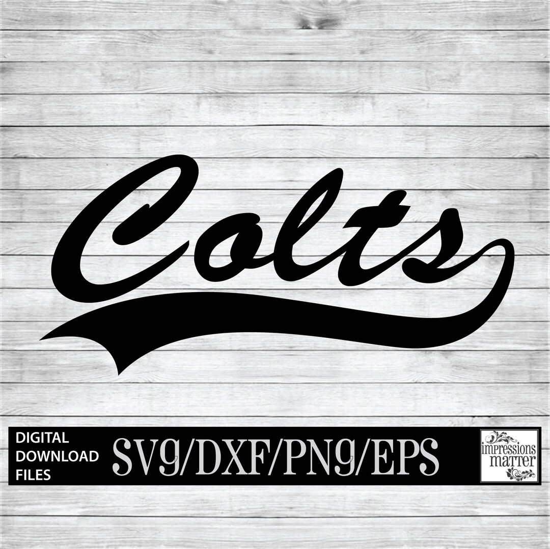 Colts Script - Digital Art File - SVG and DXF File for Cricut ...