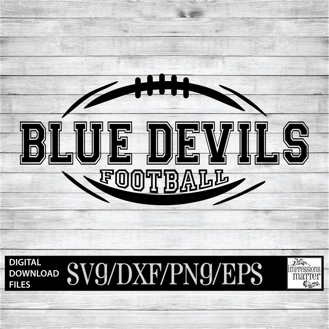 Blue Devils Football - Digital Art File - SVG and DXF File for Cricut ...