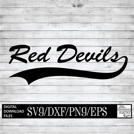 Red Devils Baseball Digital Art File SVG and DXF File for | Etsy