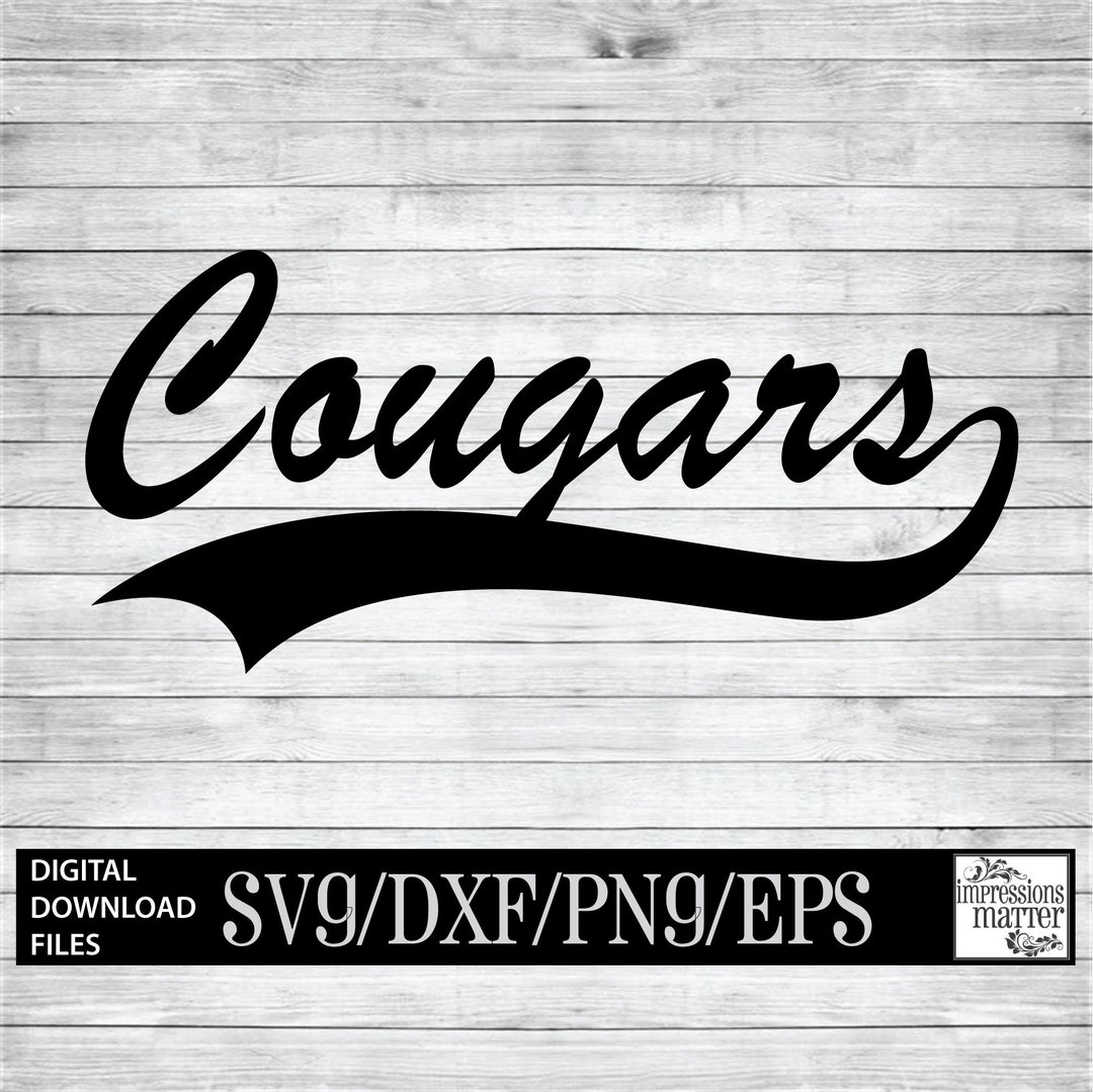 Cougars Script - Digital Art File - SVG and DXF File for Cricut ...