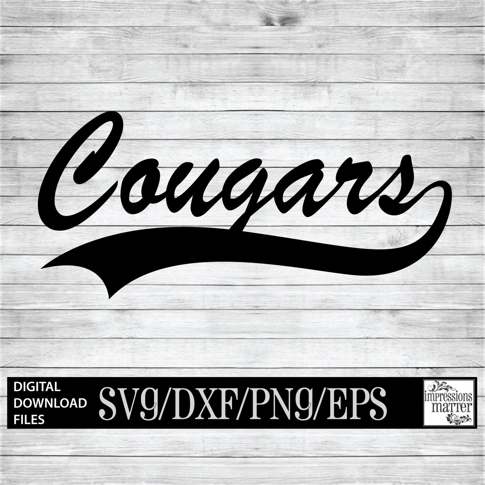 Cougars Script Digital Art File SVG and DXF File for | Etsy