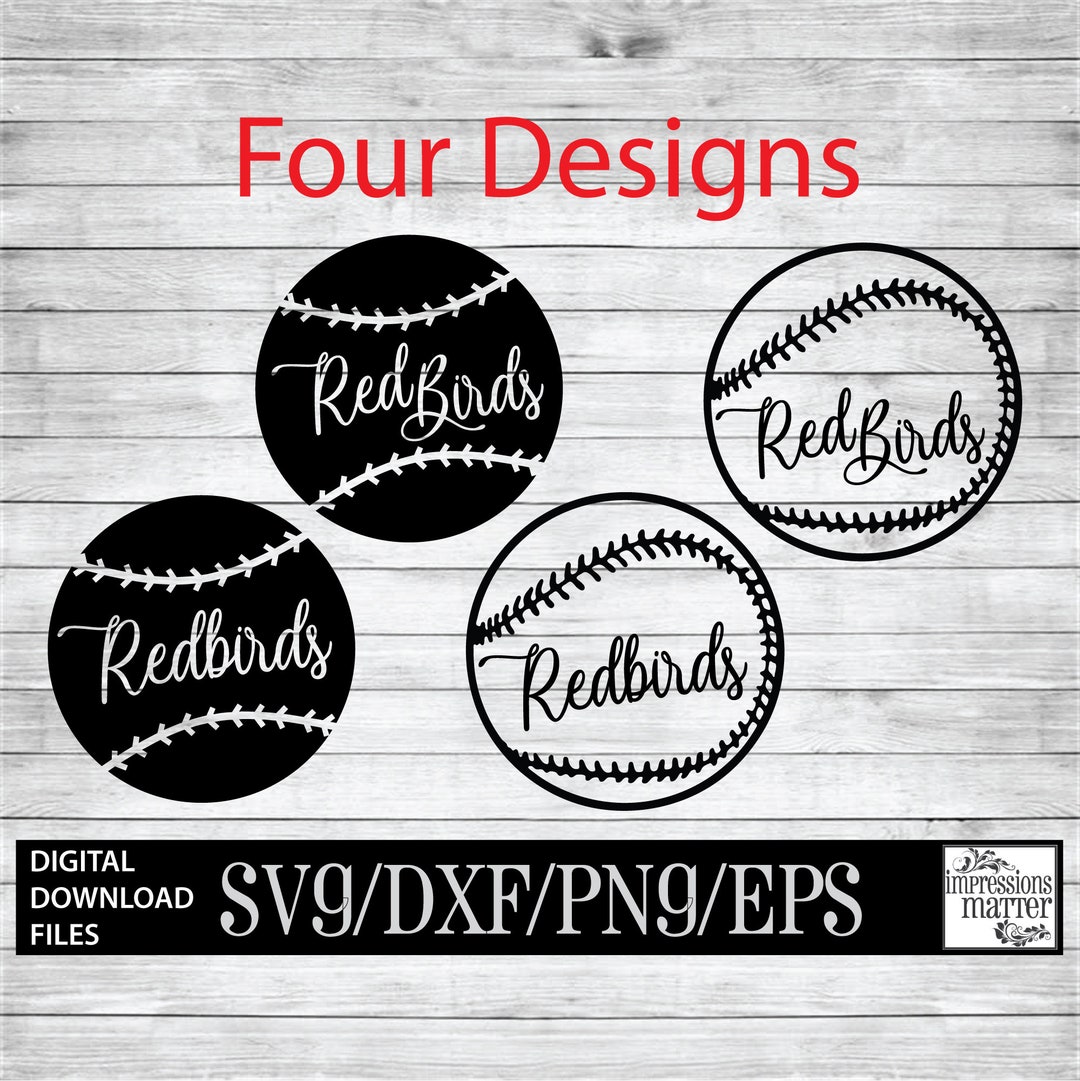 Redbirds Baseball and Softball - Digital Art File SVG and DXF File for ...