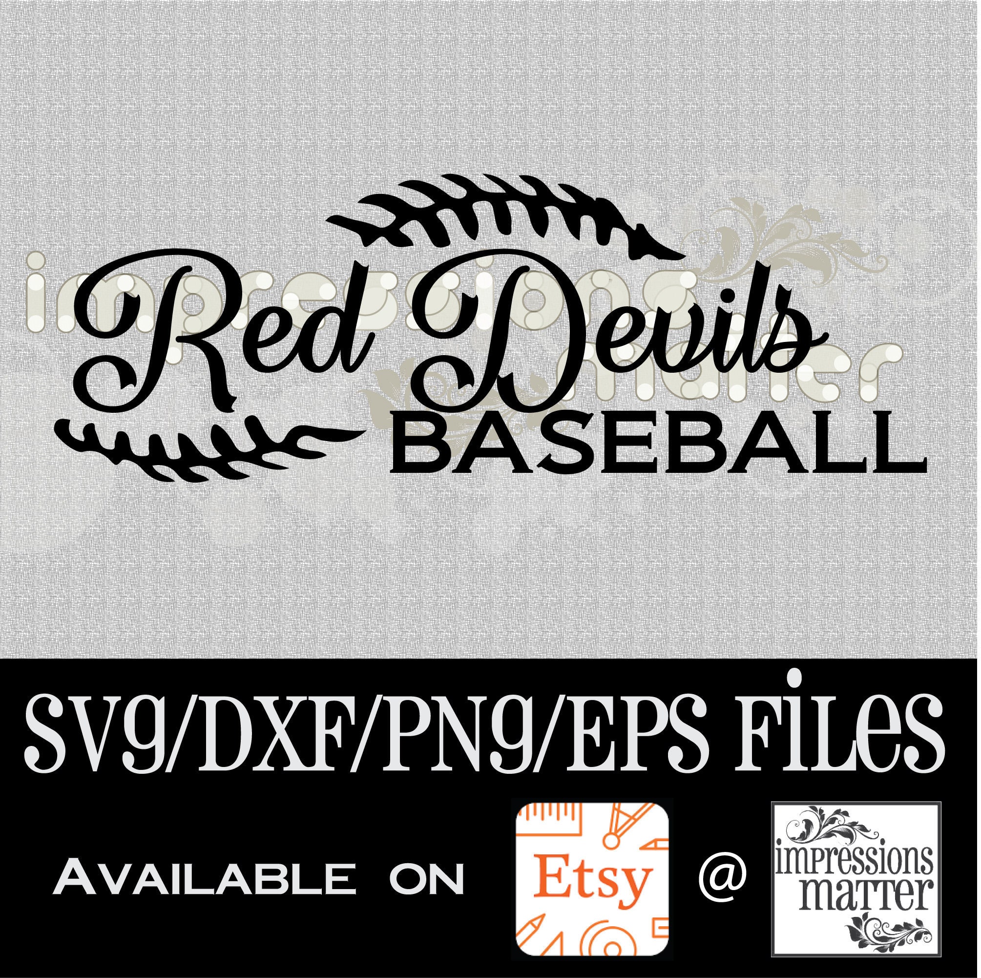 Red Devils Baseball Digital Art File SVG and DXF File for | Etsy