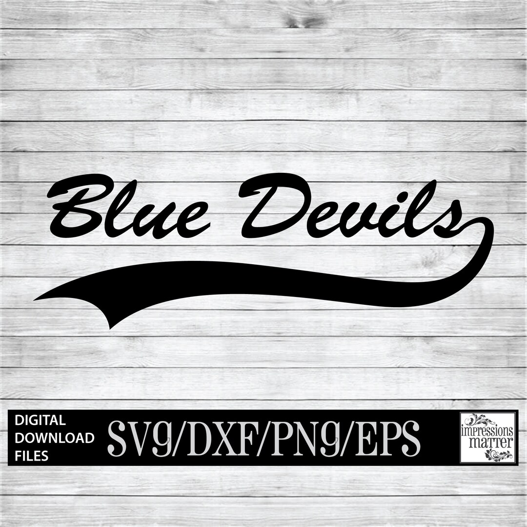 Blue Devils Script SVG DXF: Sports Team Logo (digital Download) - Etsy