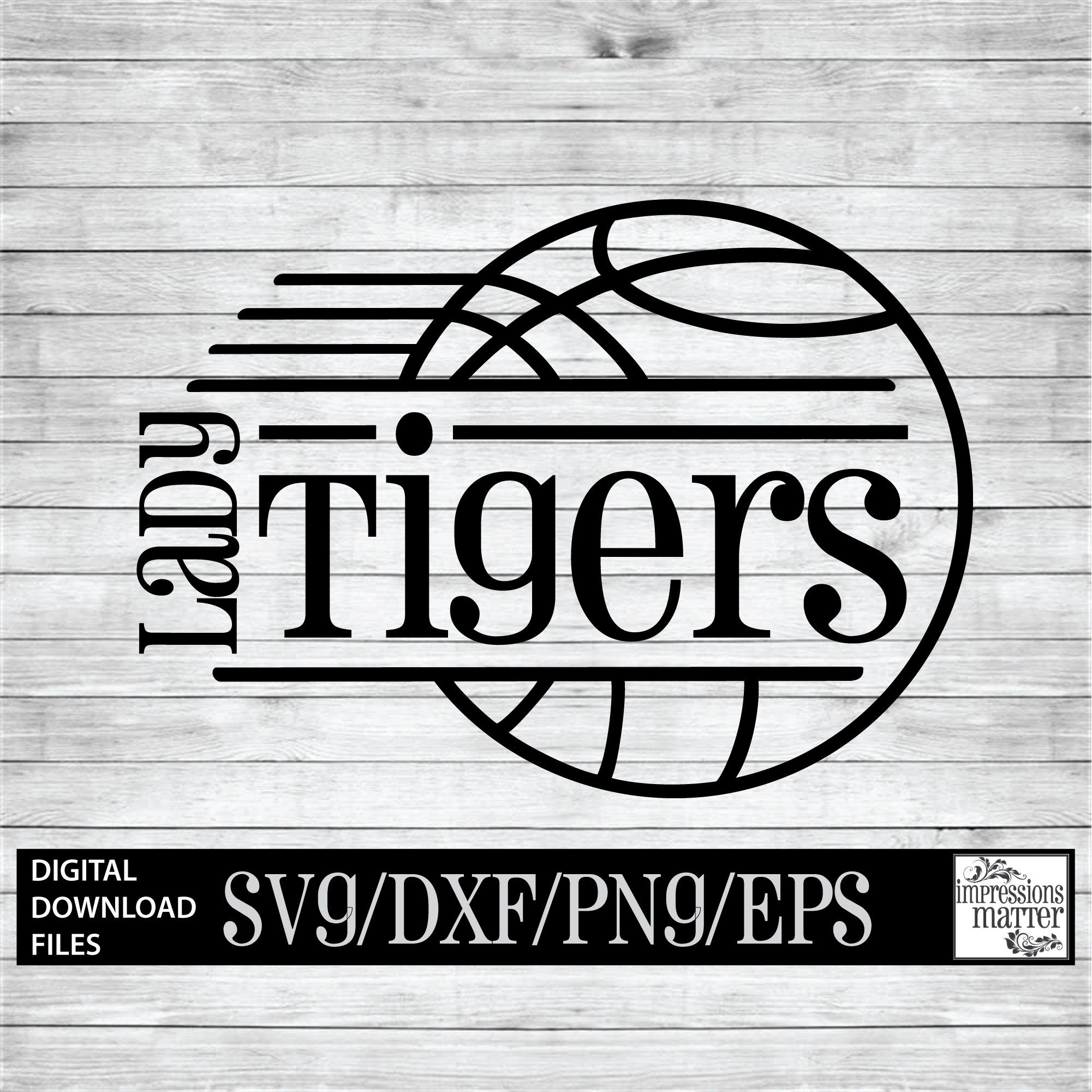 Lady Tigers Basketball Digital Art File SVG and DXF File - Etsy