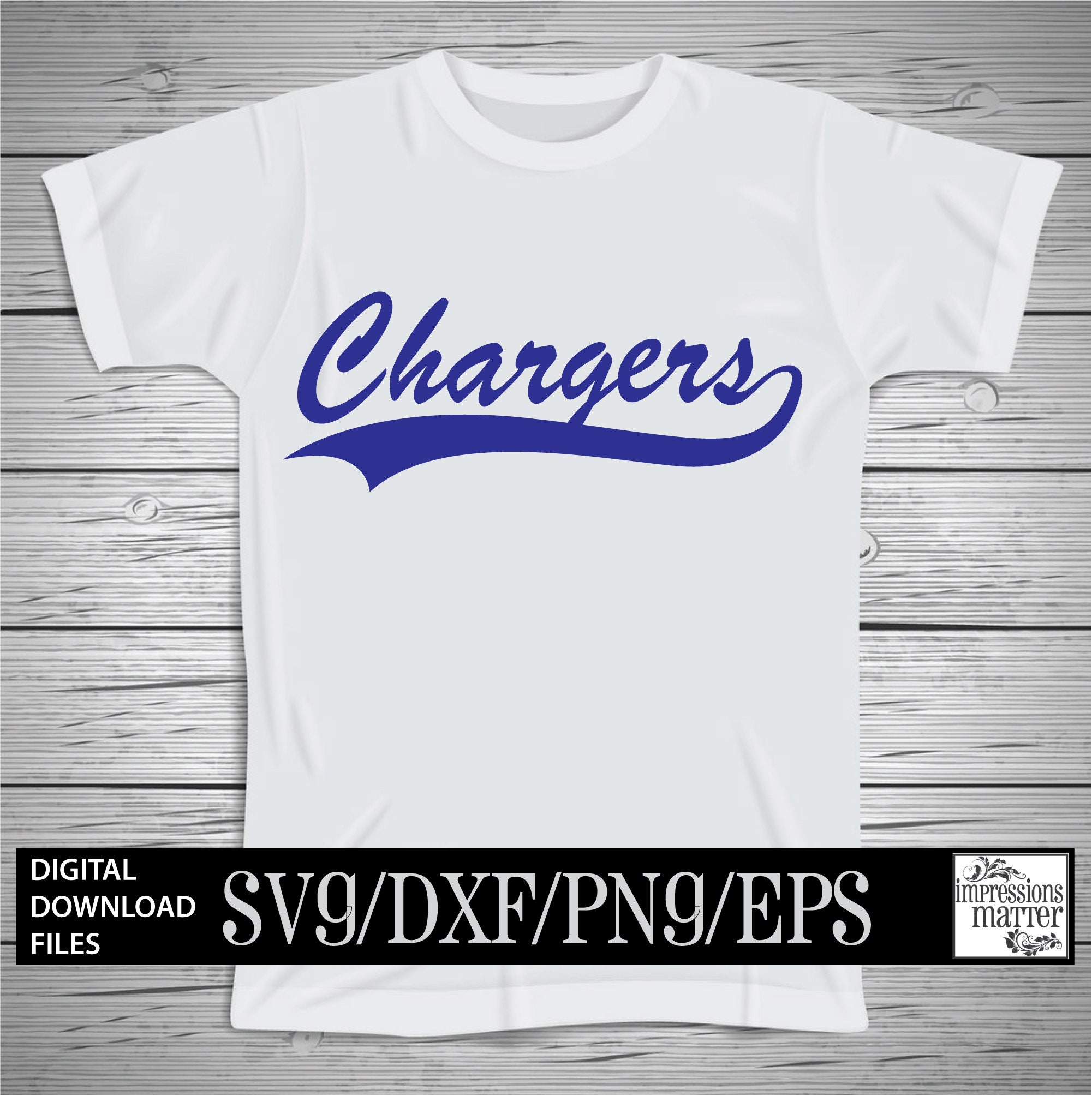 Chargers Script Digital Art File SVG and DXF File for - Etsy