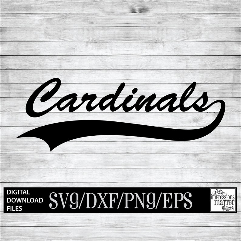 Cardinals Script Digital Art File SVG and DXF File for | Etsy