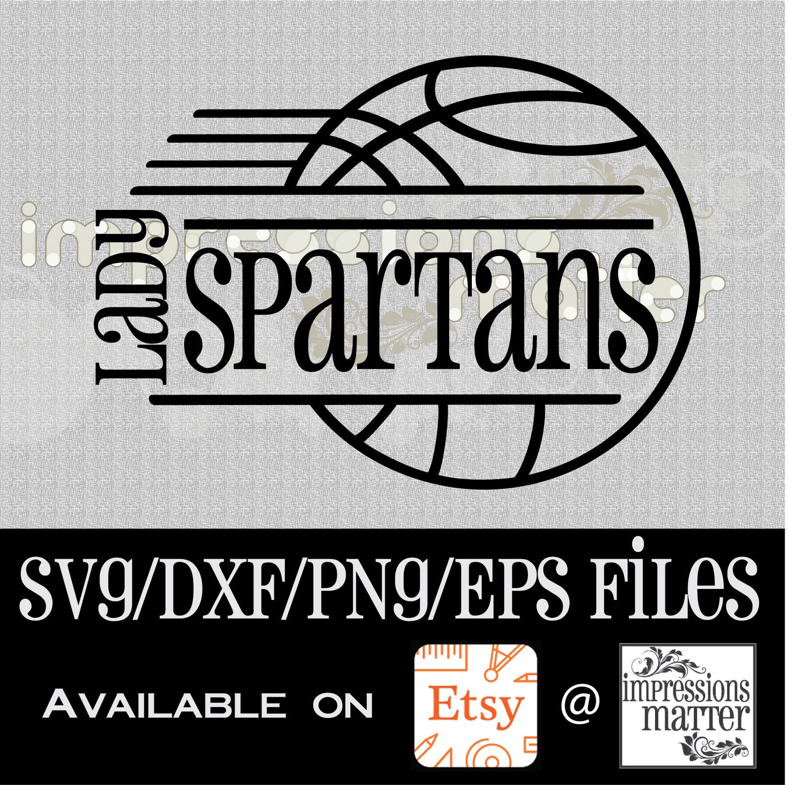 Lady Spartans Basketball SVG: Team Logo Digital Art (digital Download ...