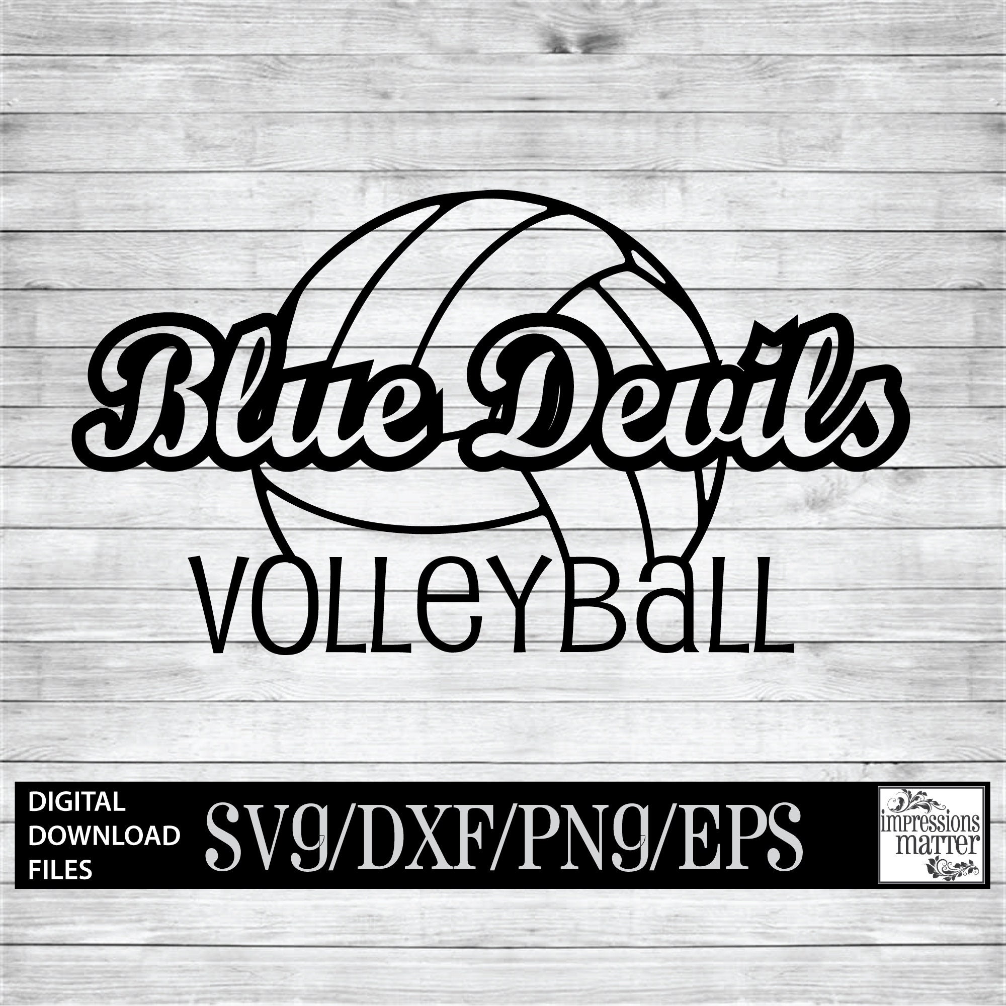 Blue Devils Volleyball Digital Art File SVG and DXF File - Etsy