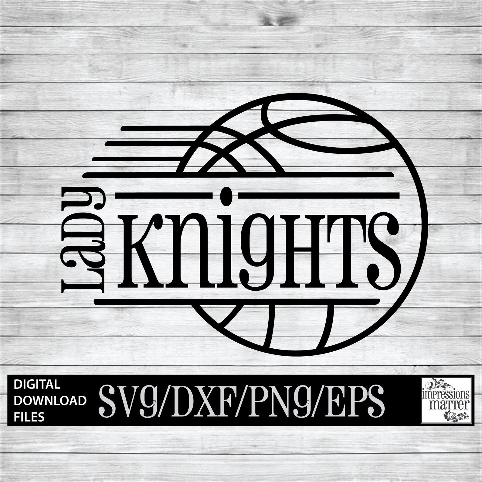Lady Knights Basketball Digital Art File SVG and DXF File | Etsy