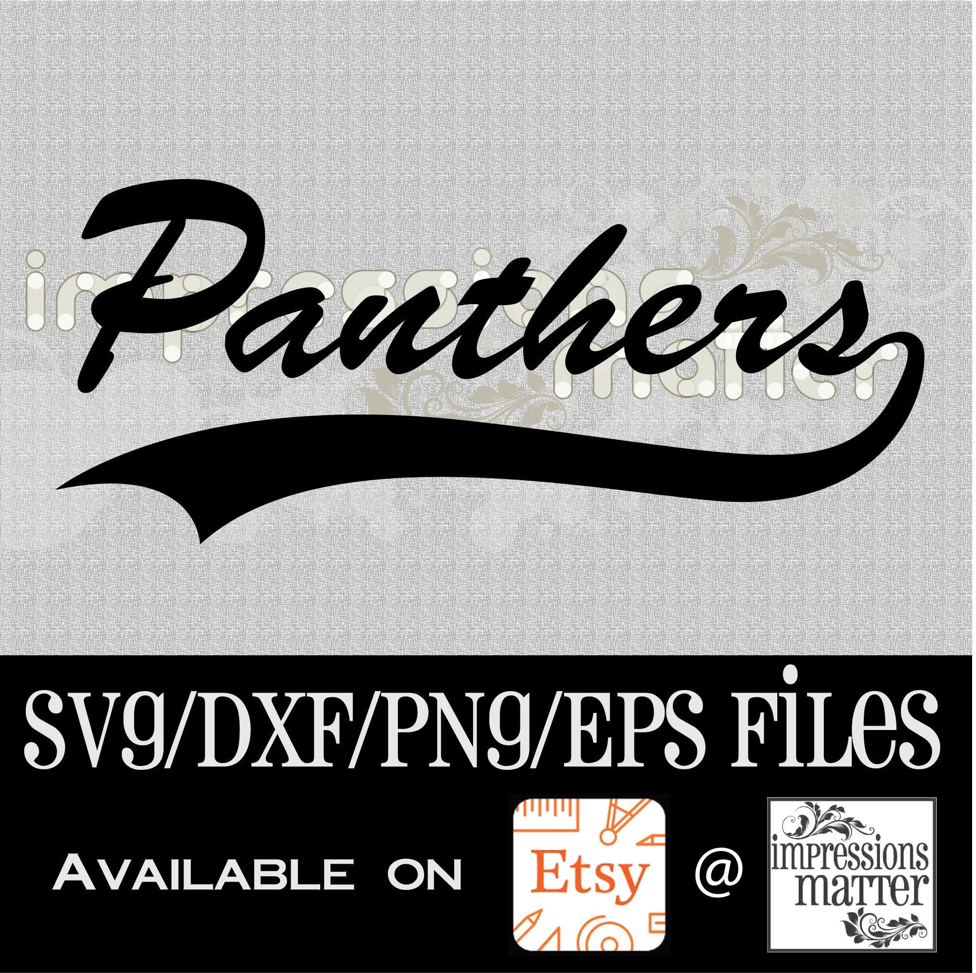 Panthers Script Digital Art File SVG and DXF File for - Etsy