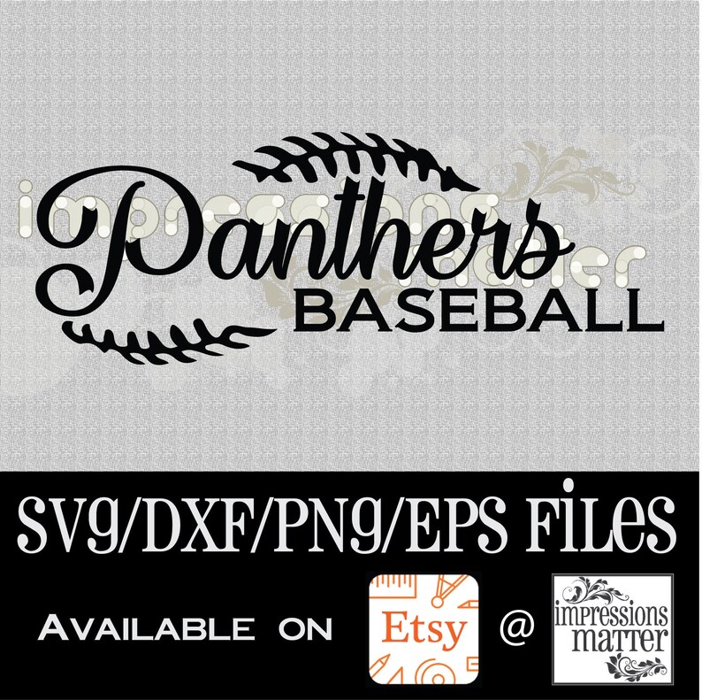 Panthers Baseball Logo SVG DXF: Mascot Team Digital File (digital ...