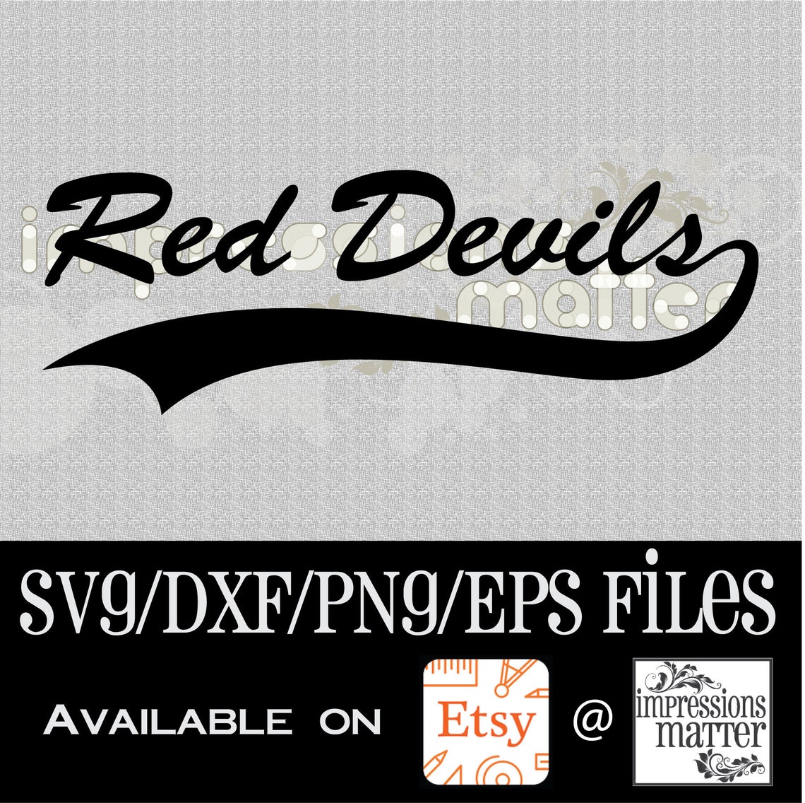 Red Devils Script Digital Art File SVG and DXF File for | Etsy Canada