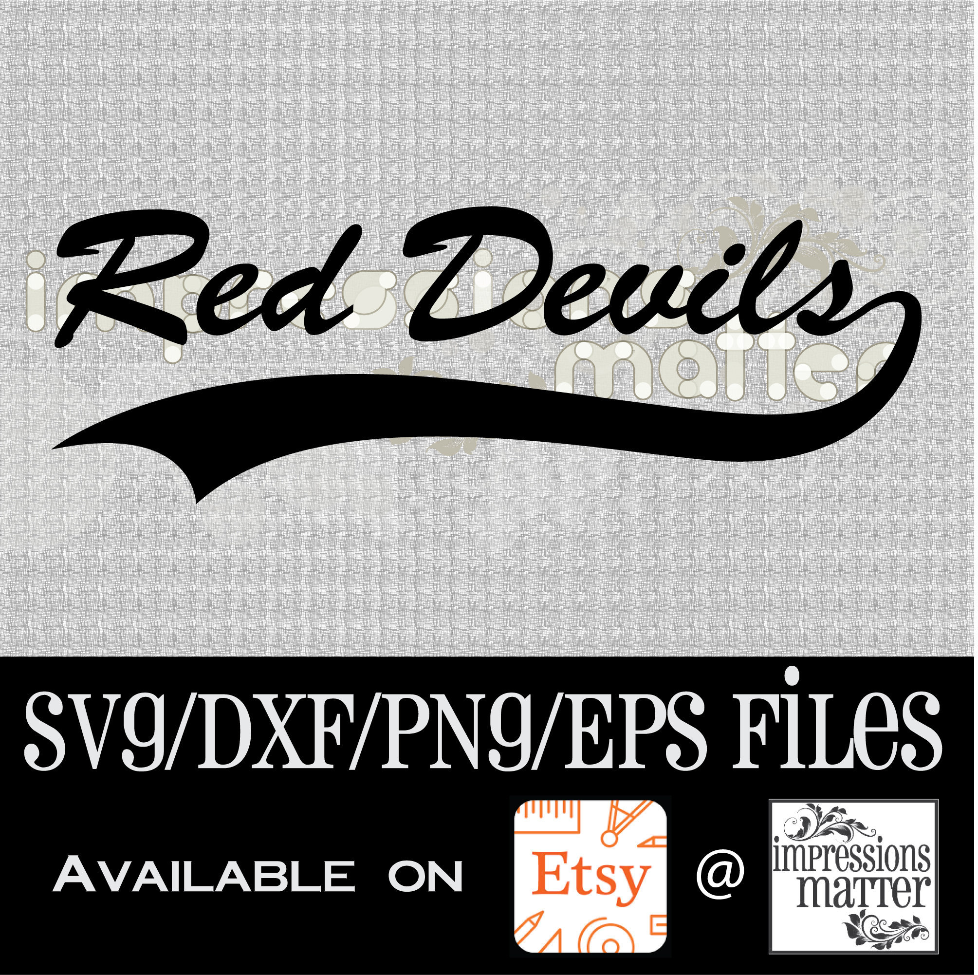 Red Devils Script Digital Art File SVG and DXF File for - Etsy
