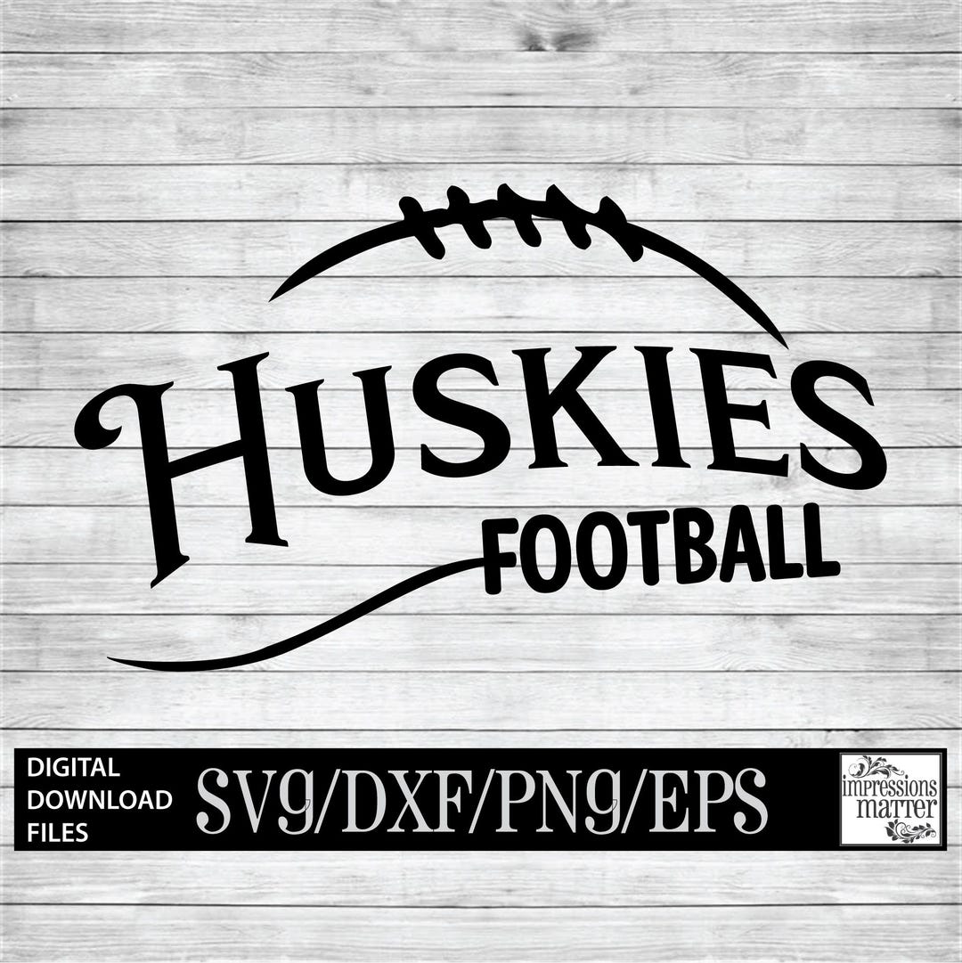 Huskies Football Design SVG DXF: Mascot Team Digital Art (digital ...