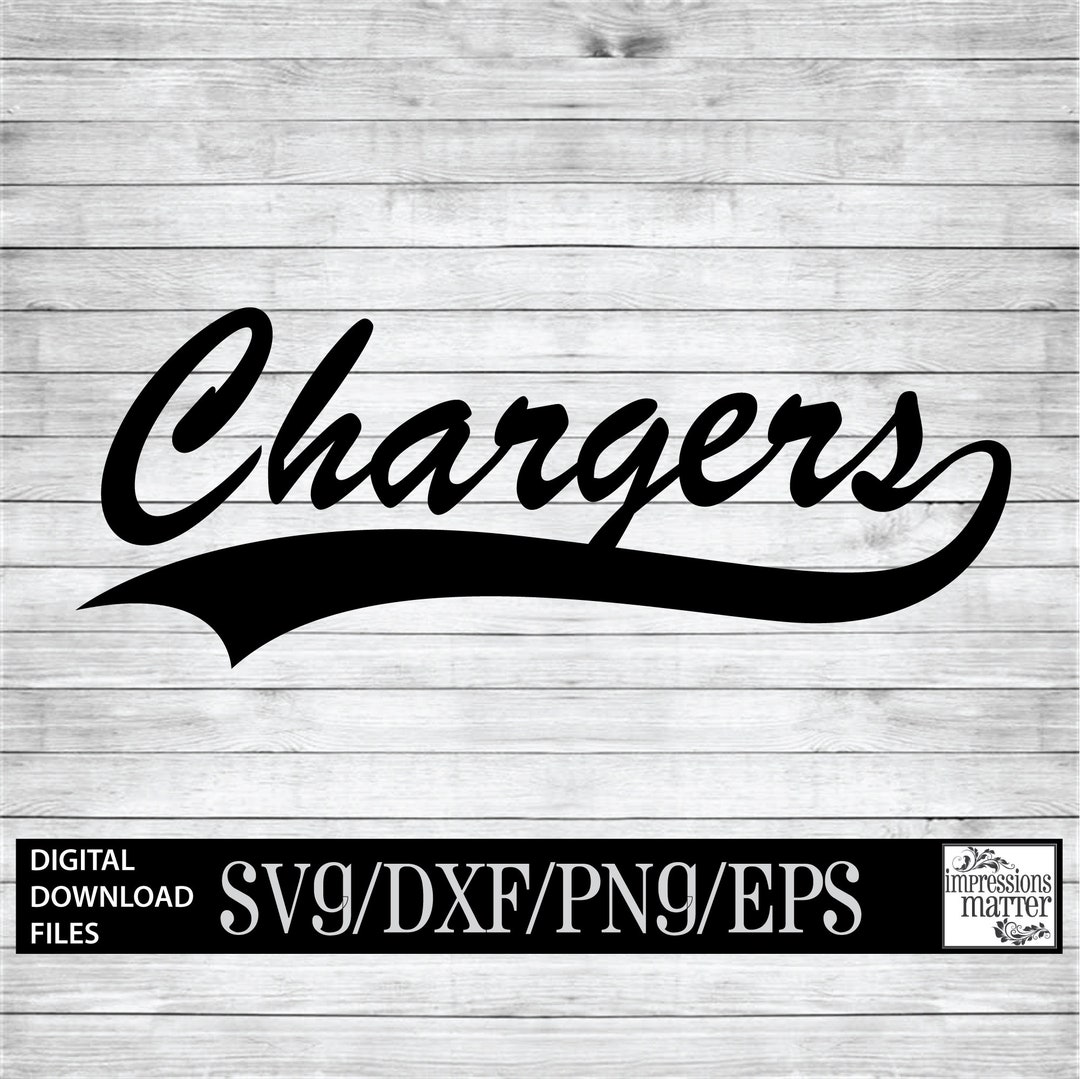 Chargers Script - Digital Art File - SVG and DXF File for Cricut ...
